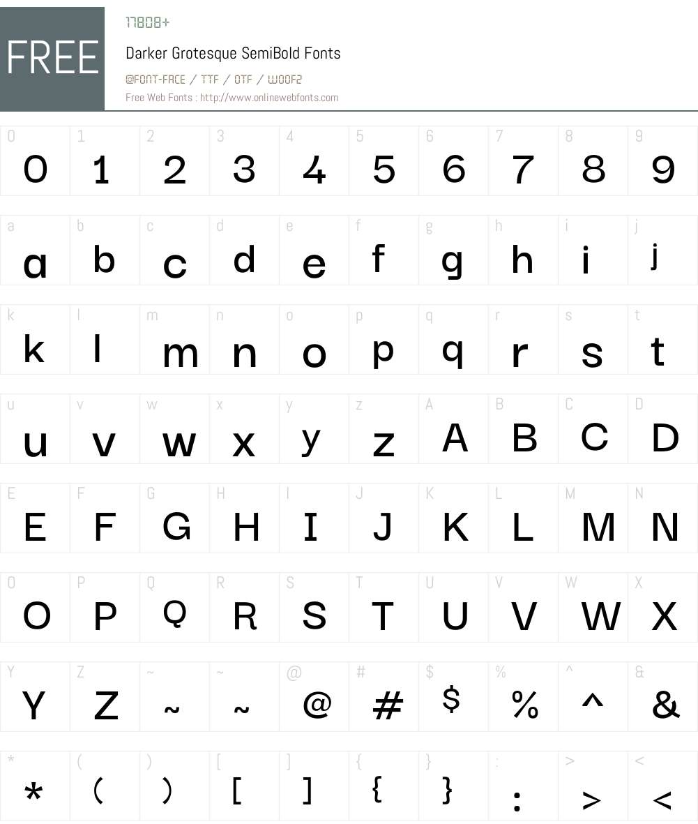 Darker Grotesque SemiBold 1.000; ttfautohint (v1.8.3) Fonts Free ...
