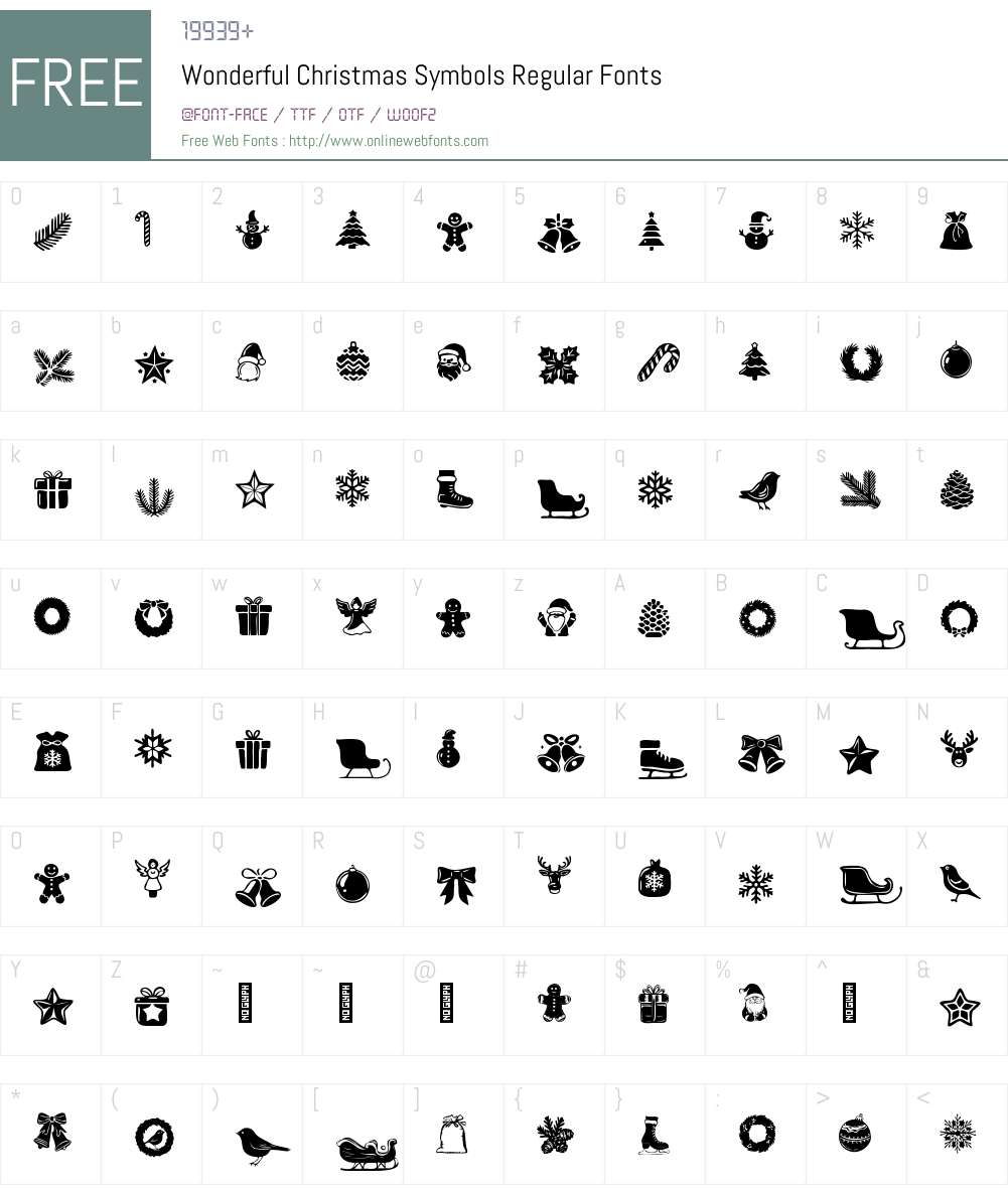 Wonderful Christmas Symbols 1.000;Glyphs 3.3 (3326) Fonts Free Download ...