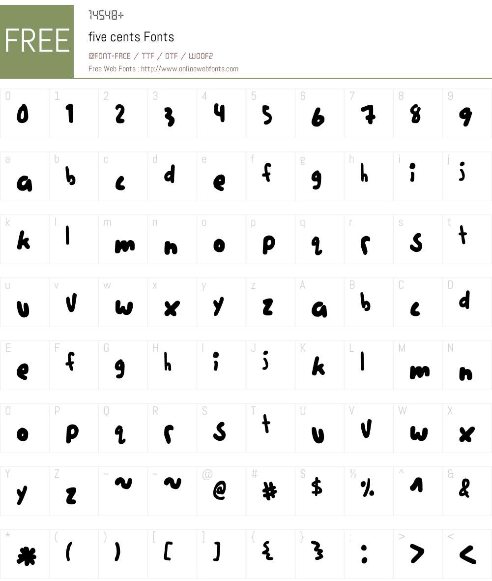 five cents snailfonts.v1 Fonts Free Download - OnlineWebFonts.COM