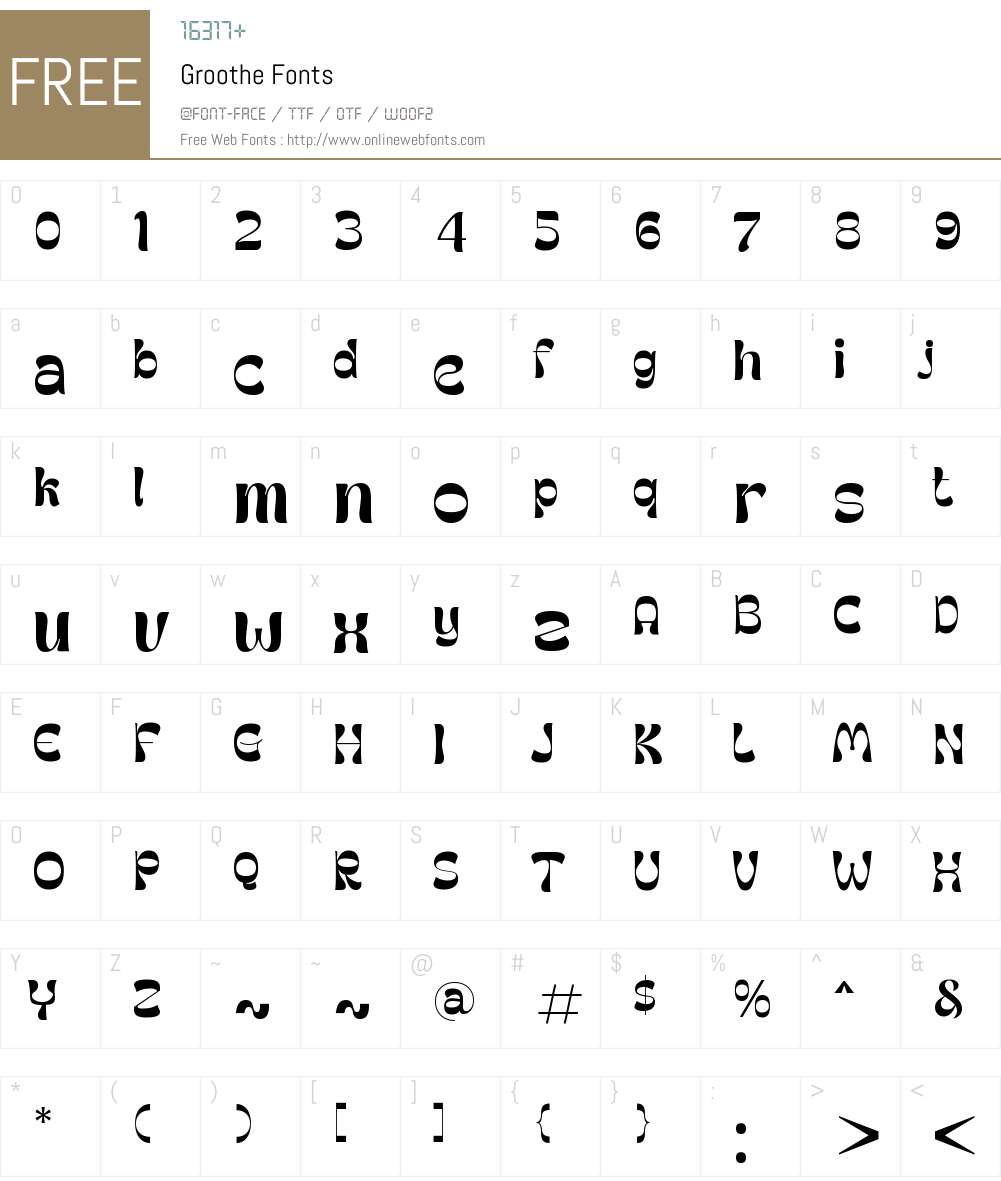 Groothe 1.00;January 5, 2023;FontCreator 13.0.0.2683 32-bit Fonts Free ...