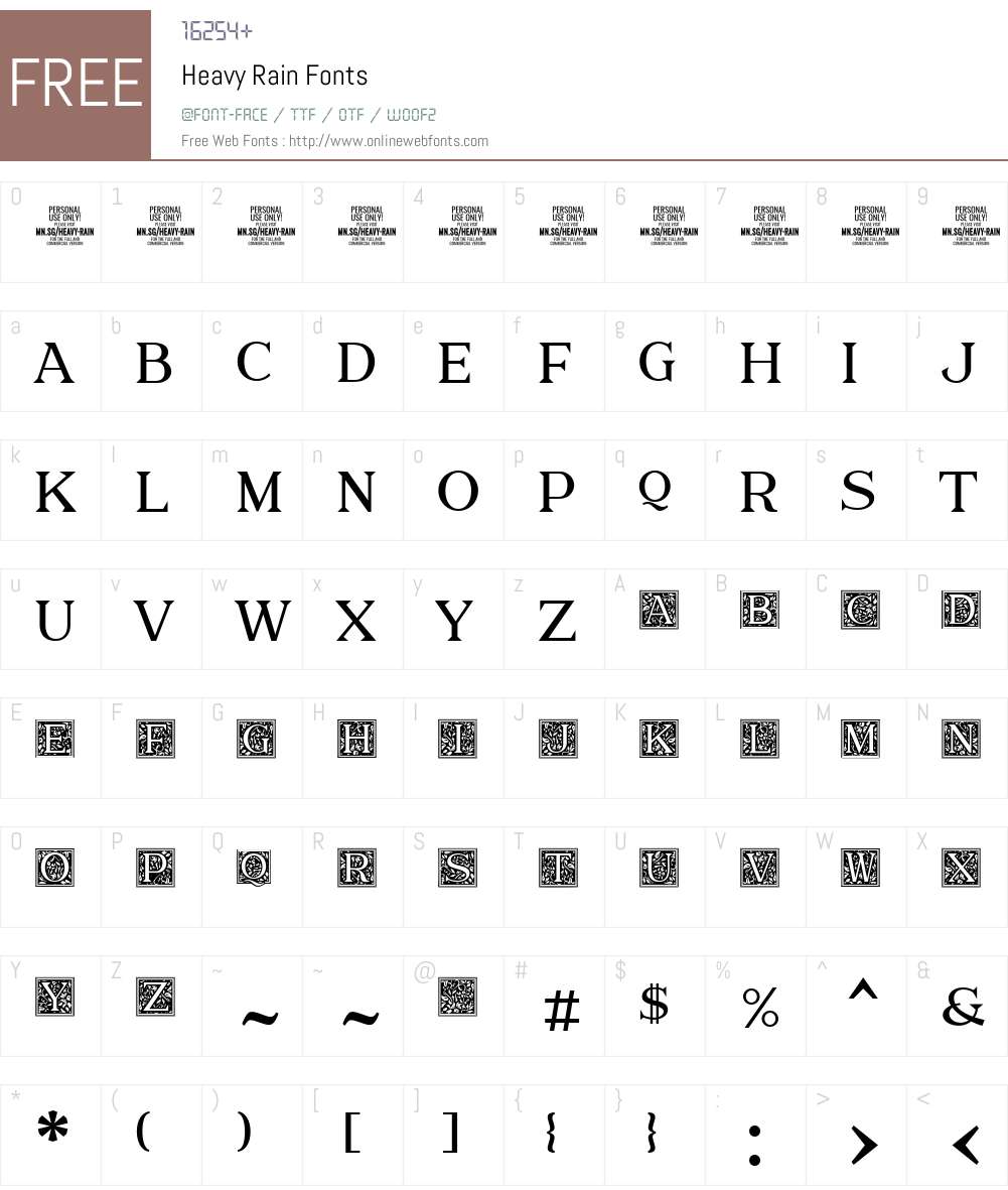Heavy Rain 1.000 Fonts Free Download - OnlineWebFonts.COM