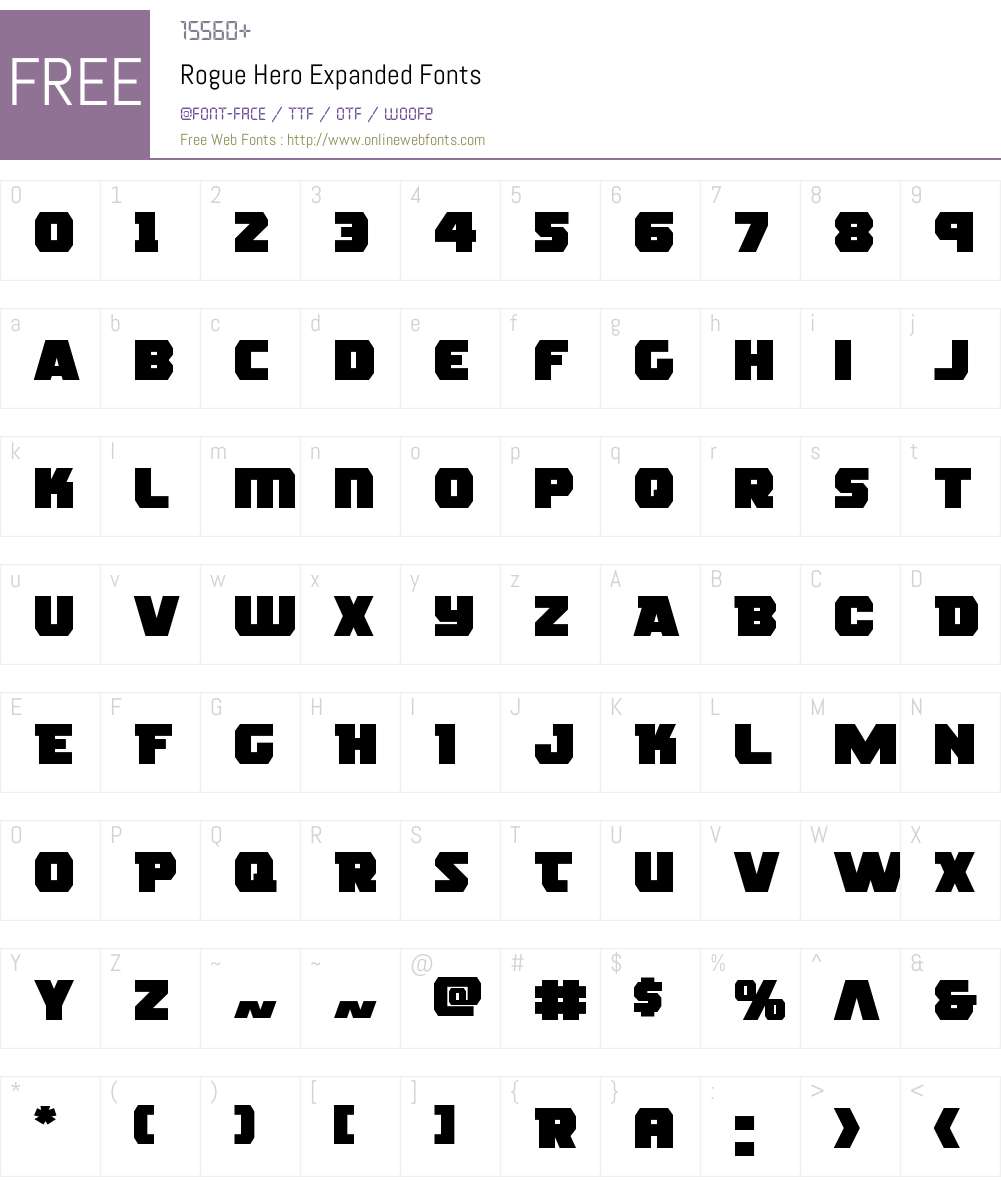 Rogue Hero Expanded 2.2; 2019 Fonts Free Download - OnlineWebFonts.COM