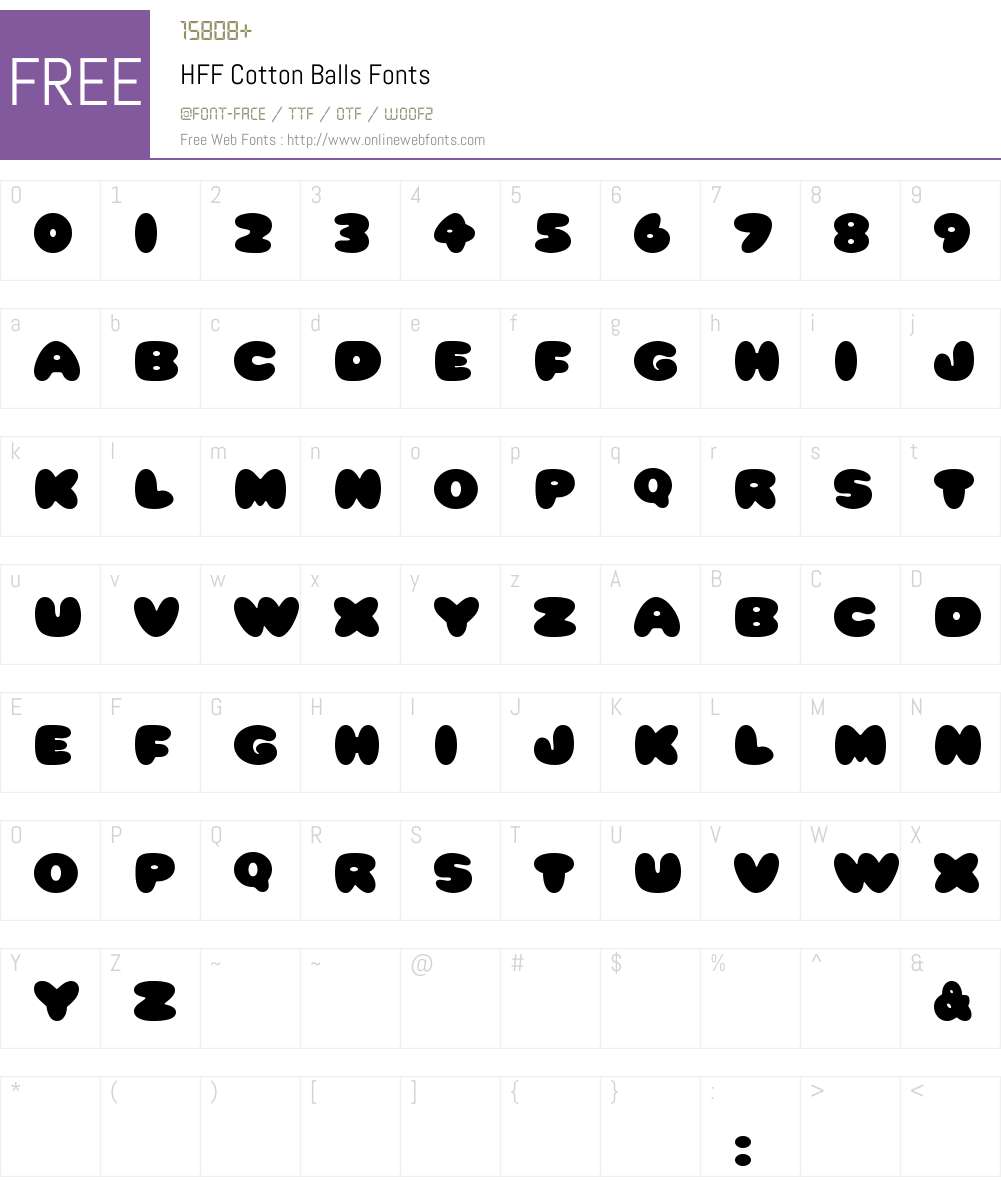 HFF Cotton Balls 1.0 2017 Have Fun with Fonts Free for personal ...