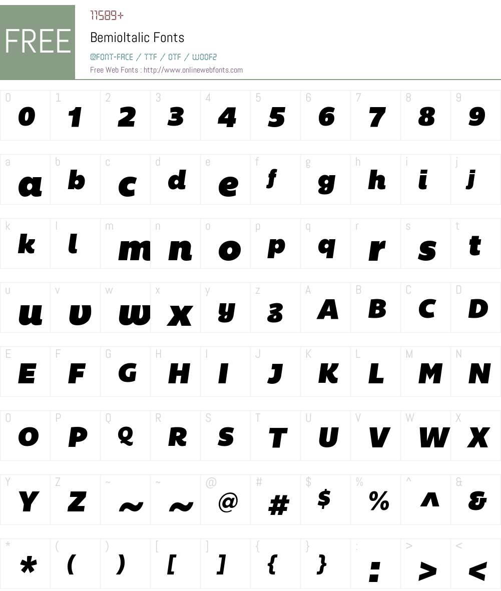 BemioItalic 001.001 Fonts Free Download - OnlineWebFonts.COM