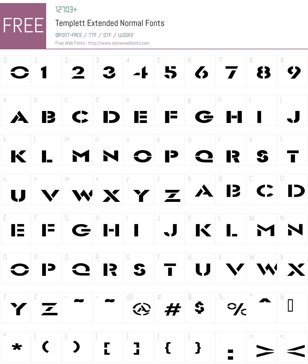 Templett Extended Normal Altsys Fontographer 4.1 1/10/95 Fonts Free ...
