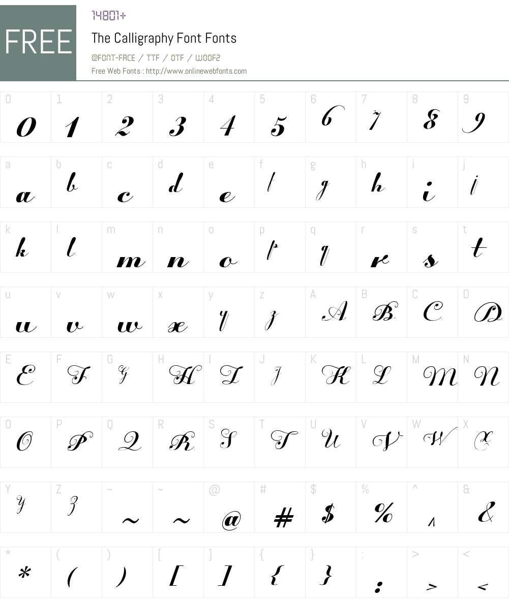 The Calligraphy Font 1.000 Fonts Free Download - OnlineWebFonts.COM