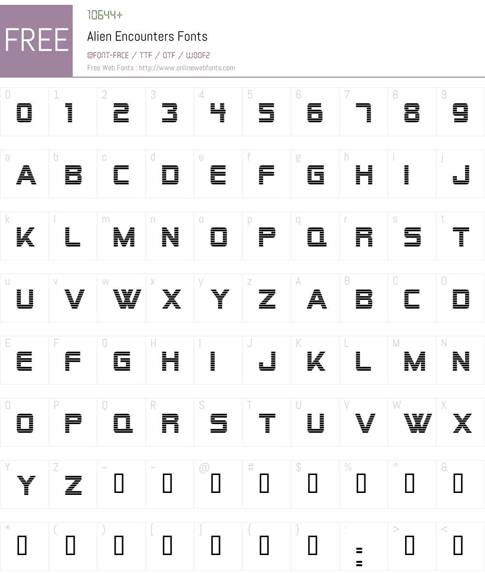 Alien Encounters V2 Macromedia Fontographer 4.1 3/28/99 Fonts Free ...