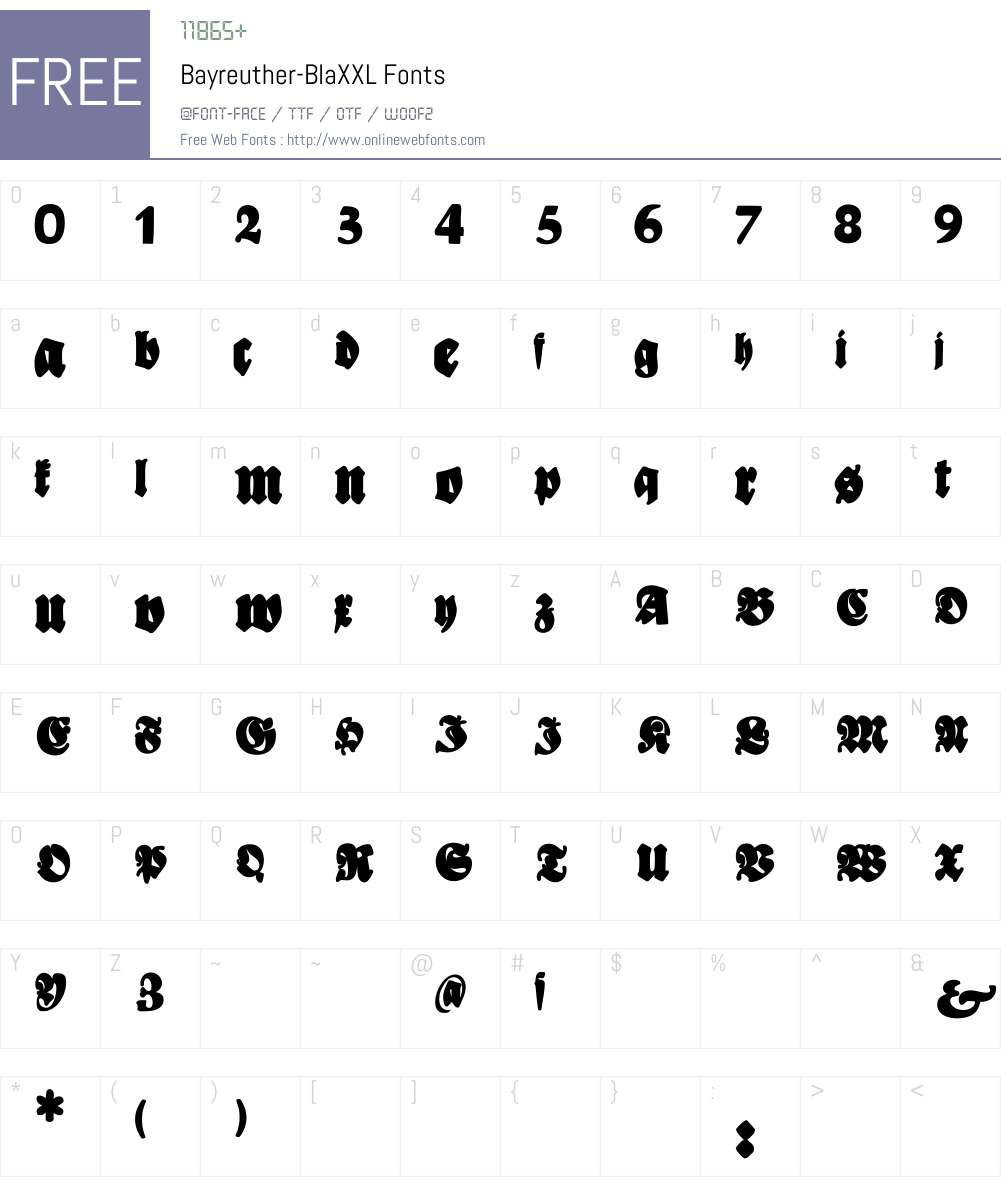 Bayreuther-BlaXXL 1.0 2005-09-28 Fonts Free Download - OnlineWebFonts.COM