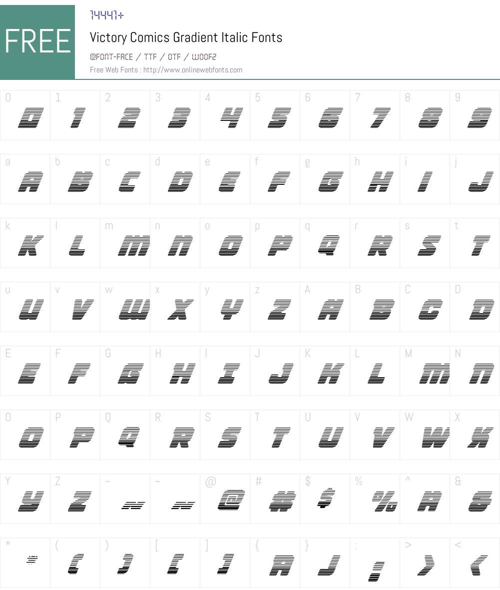 Victory Comics Gradient Italic 1.0; 2017 Fonts Free Download - OnlineWebFonts.COM