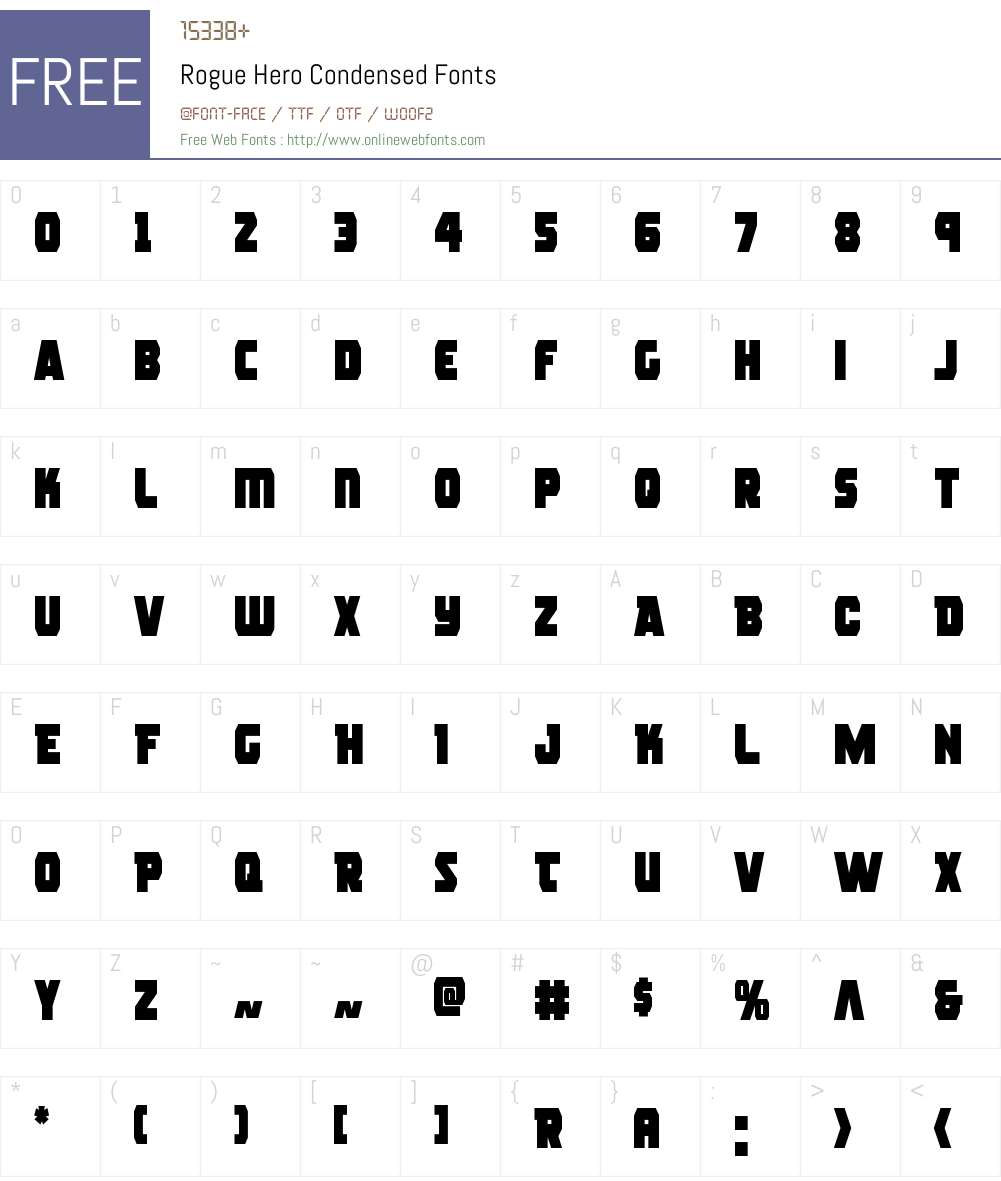 Rogue Hero Condensed 2.2; 2019 Fonts Free Download - OnlineWebFonts.COM