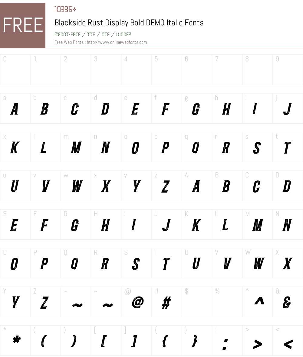 Blackside Rust Display Bold DEM 1.000 Fonts Free Download ...