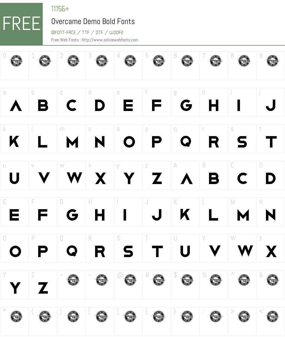 Overcame Demo Bold 1.003;Fontself Maker 3.5.6 Fonts Free Download ...