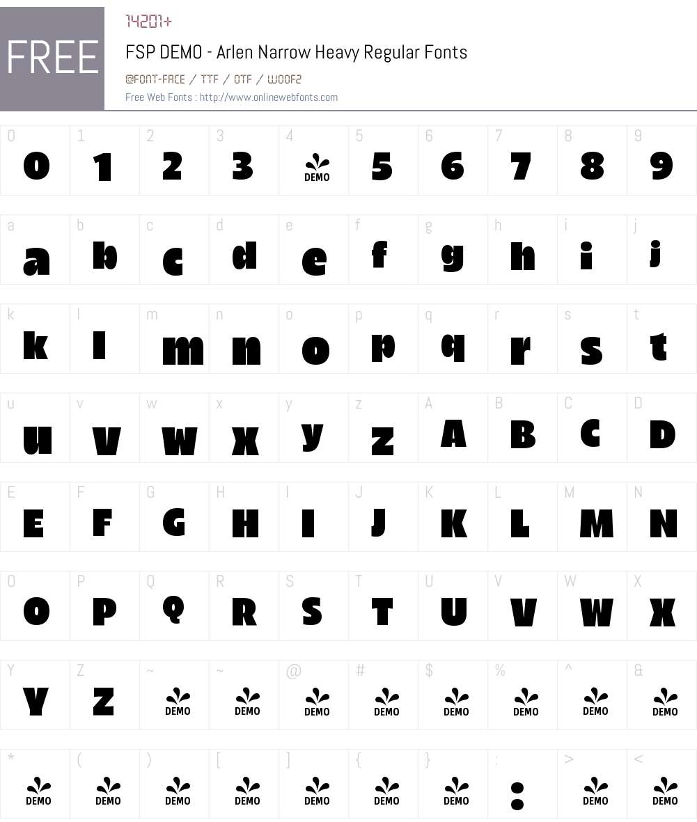 FSP DEMO - Arlen Narrow Heavy 2.000 Fonts Free Download ...
