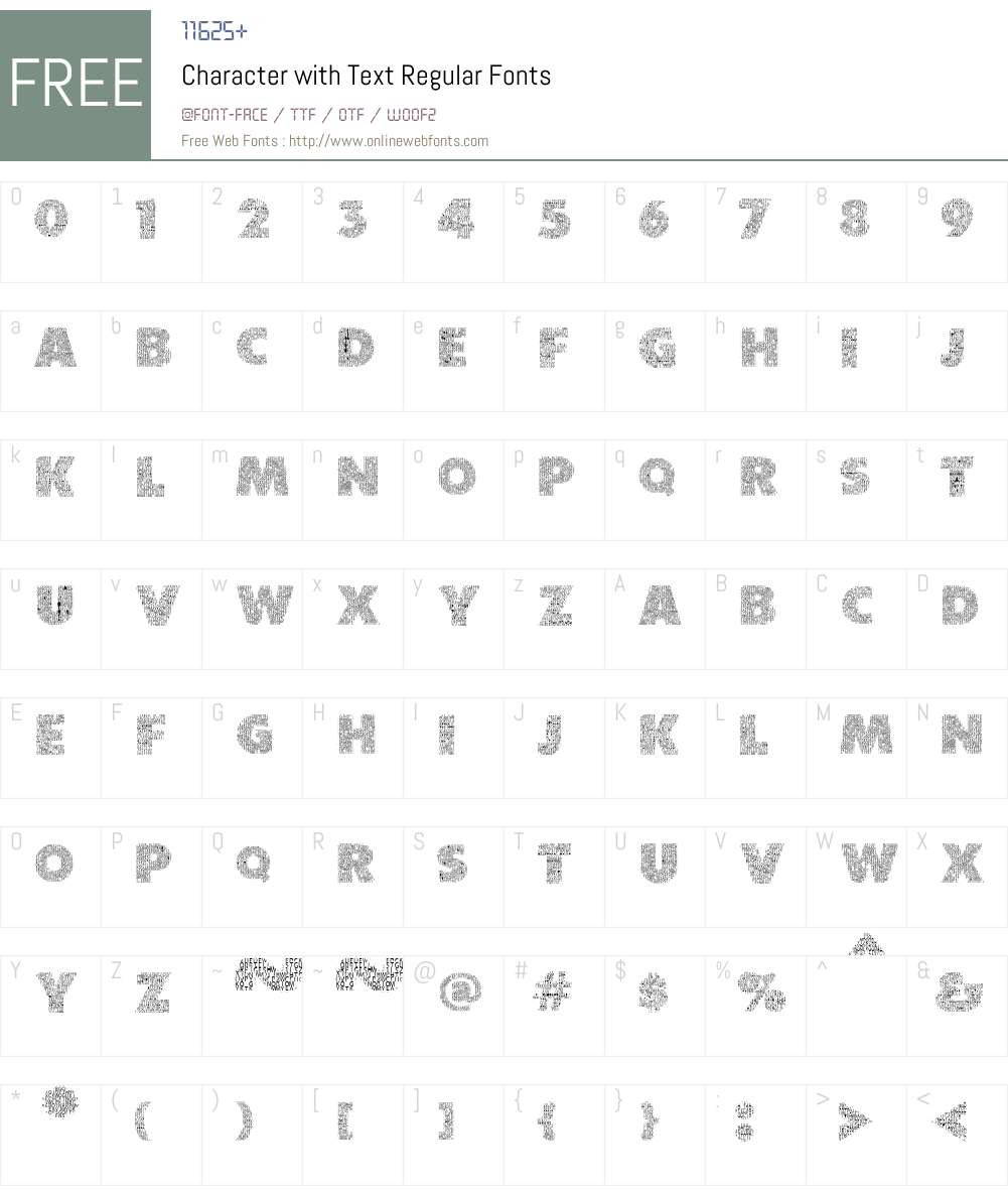 Character with Text Regular 0001 Fonts Free Download - OnlineWebFonts.COM