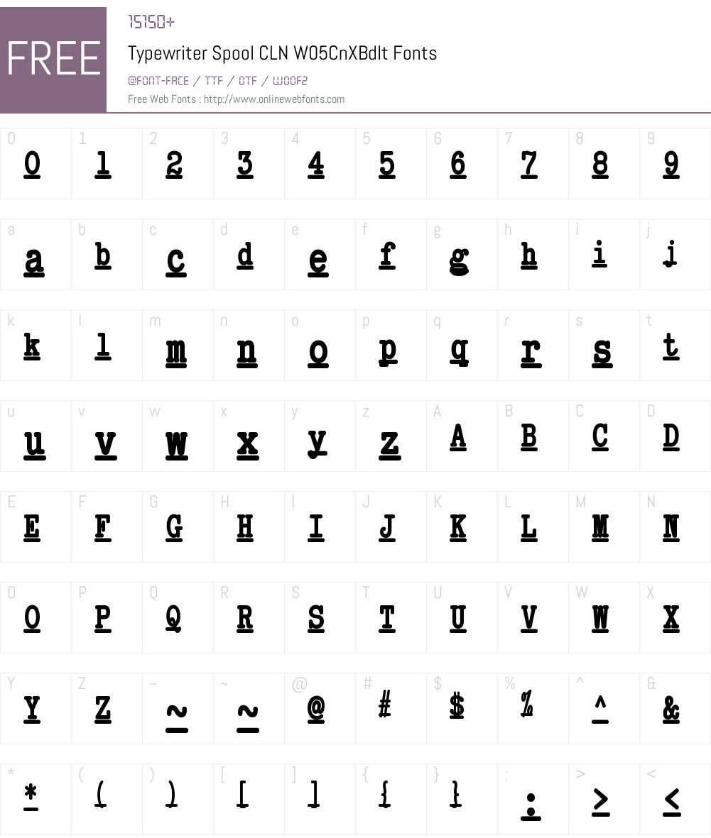 TypewriterSpoolCLNW05-CnXBdIt 1.00 Fonts Free Download - OnlineWebFonts.COM