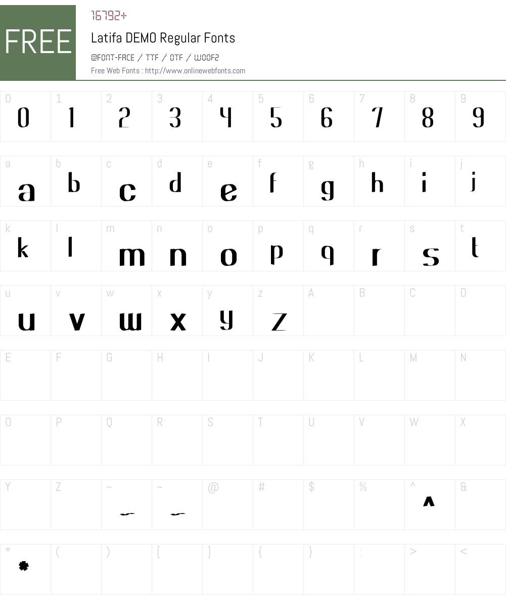Latifa DEMO 1.000 Fonts Free Download - OnlineWebFonts.COM