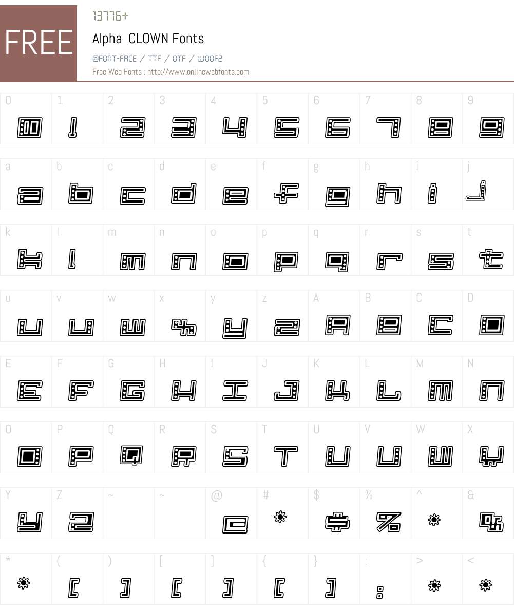 Alpha CLOWN V2 Macromedia Fontographer 4.1.2 2/8/99 Fonts Free Download ...