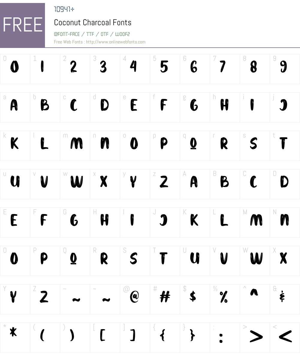 Coconut Charcoal 1.00;July 28, 2022;FontCreator 13.0.0.2683 64-bit ...