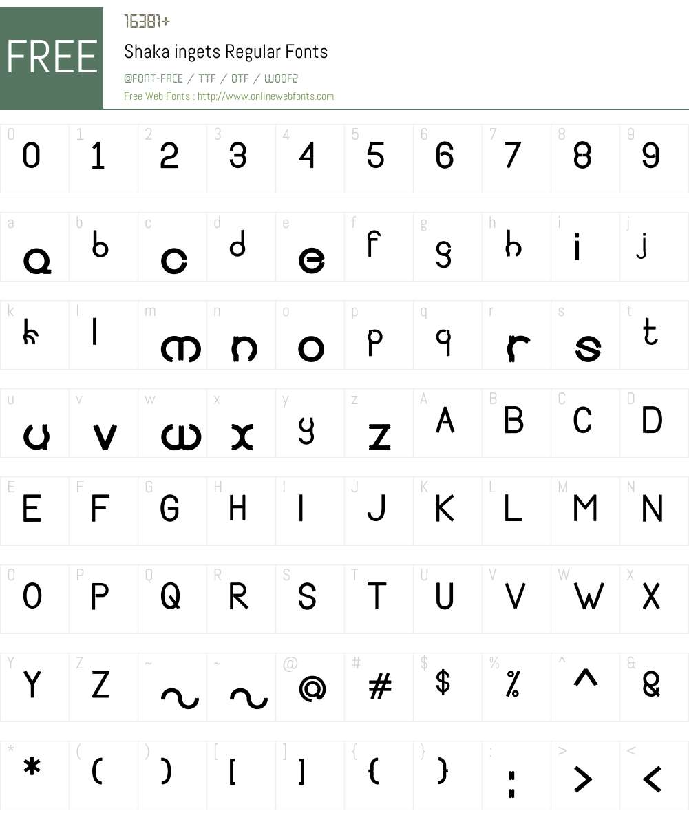 Shaka ingets Regular 1.001 Fonts Free Download - OnlineWebFonts.COM