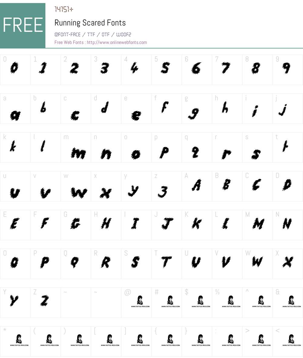 Running Scared 1.00 June 28, 2016, initial release Fonts Free Download ...