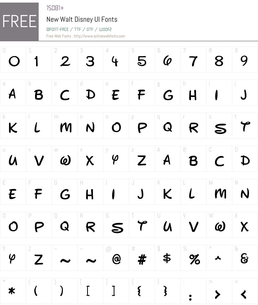 New Walt Disney UI 1.00 August 22, 2016, initial release Fonts Free ...
