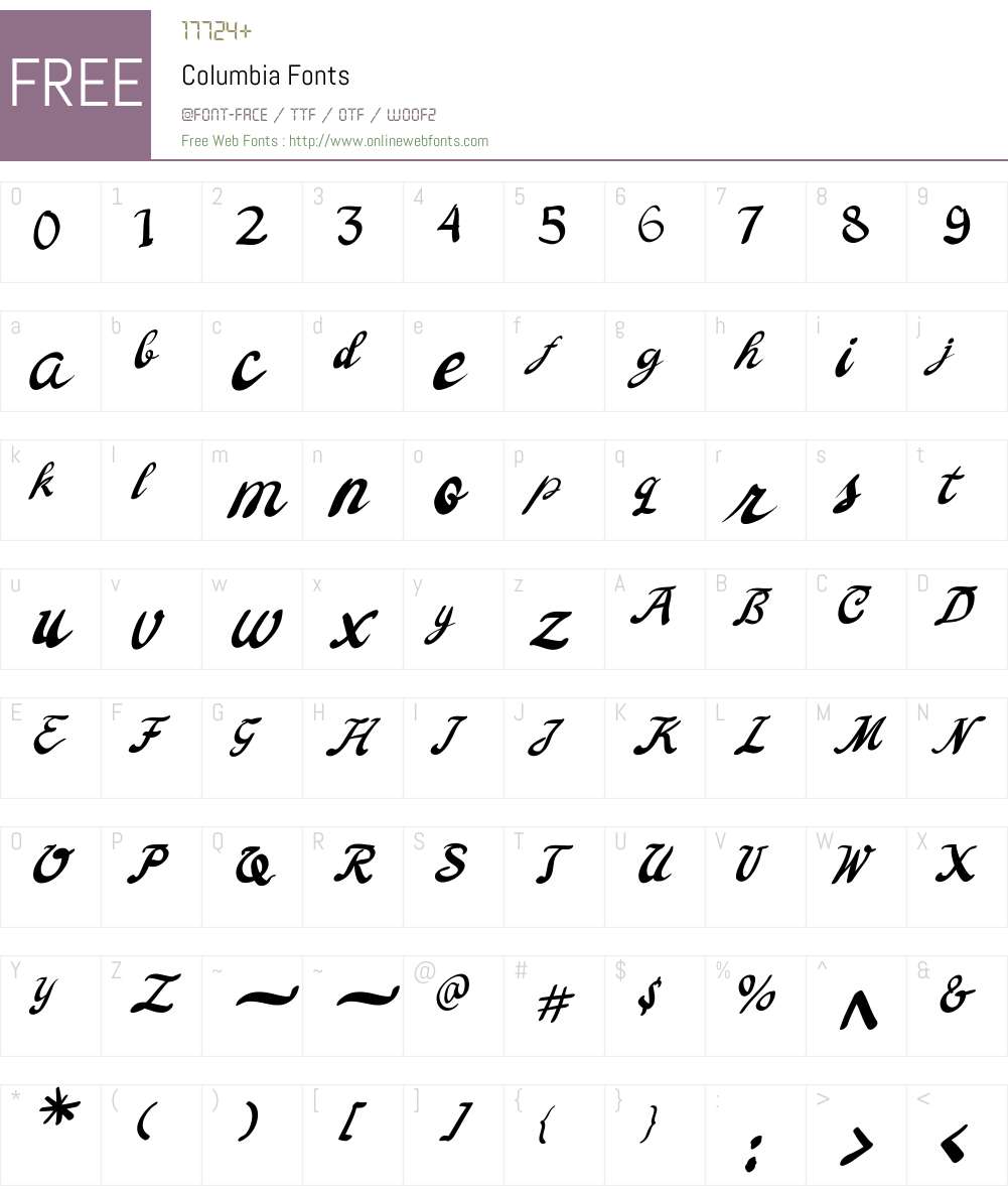Columbia 1.002;Fontself Maker 3.5.1 Fonts Free Download ...