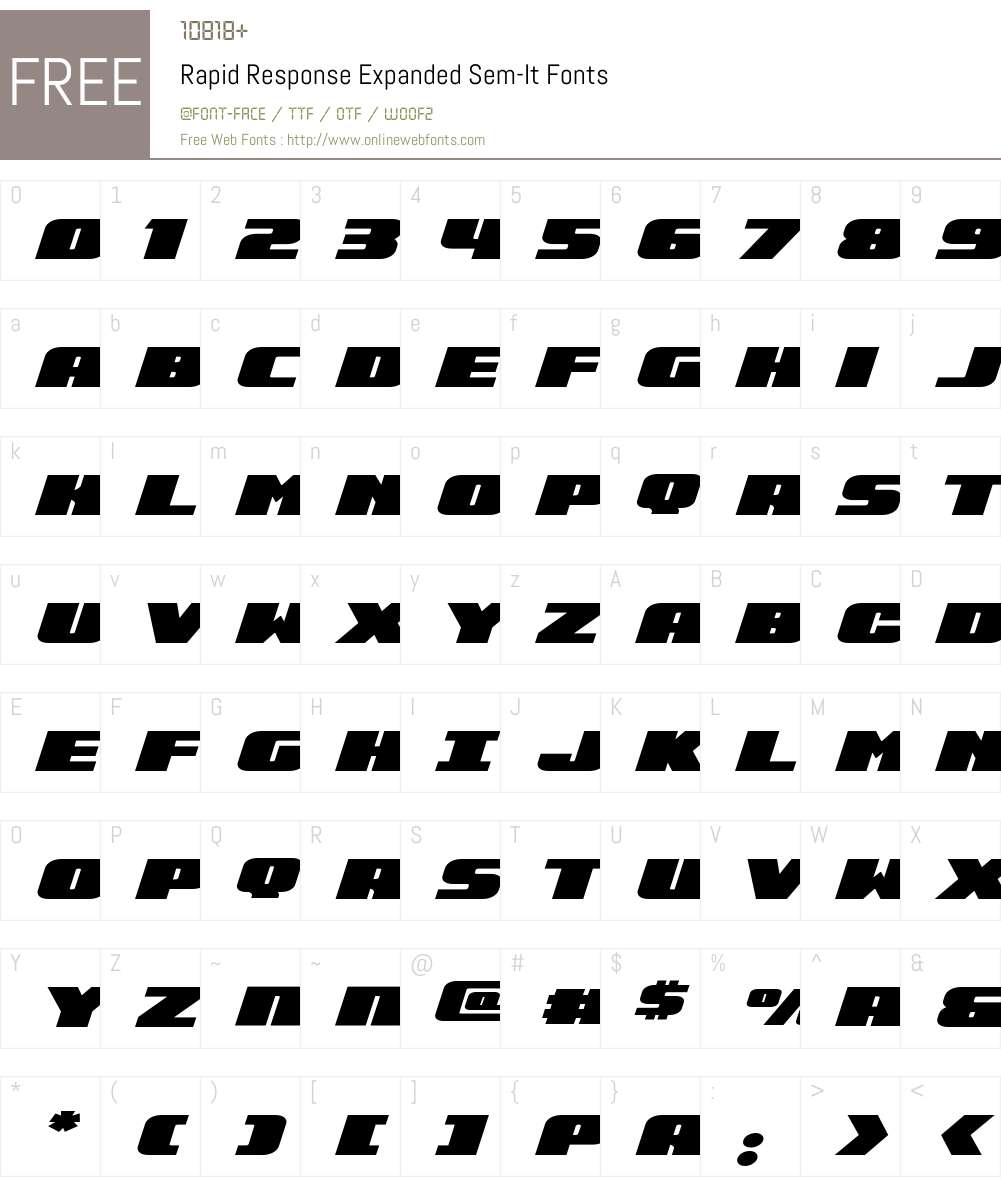 Rapid Response Expanded Sem-It 1.0; 2024 Fonts Free Download ...