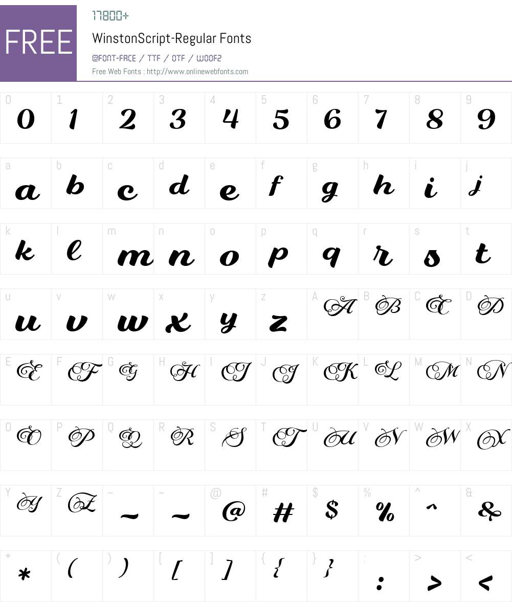 Winston Script 1.000 Fonts Free Download - OnlineWebFonts.COM