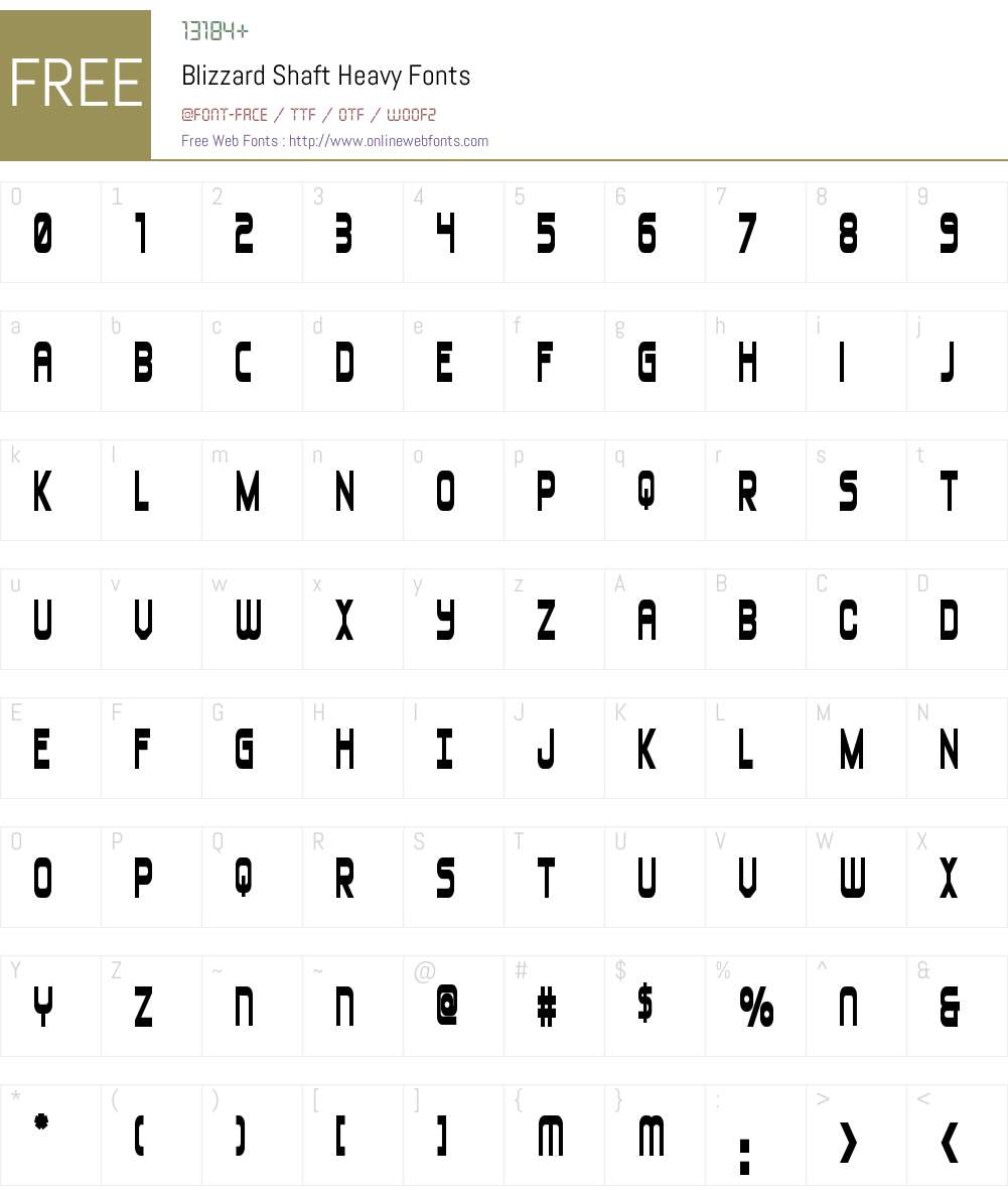 Blizzard Shaft Heavy 1.0; 2020 Fonts Free Download - OnlineWebFonts.COM