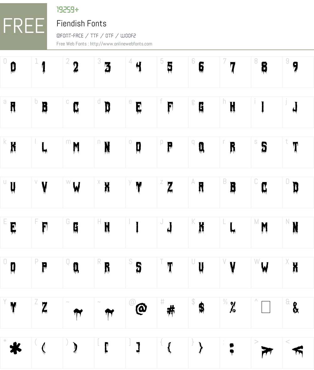 Fiendish 1.00 July 12, 2016, initial release Fonts Free Download ...