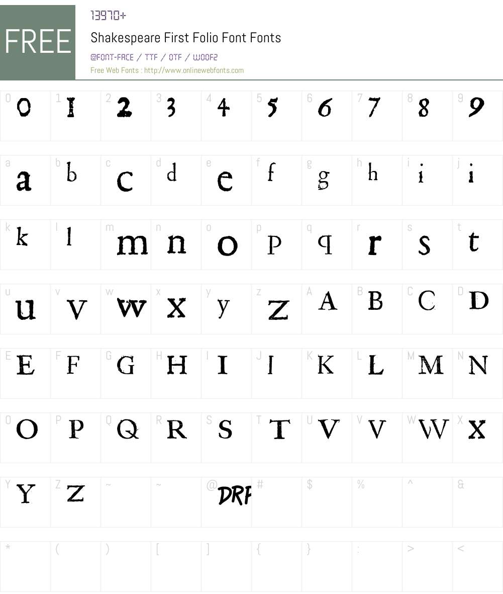 Shakespeare First Folio Font 1.00 March 20, 2014, initial release Fonts ...