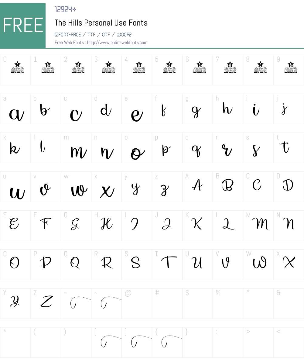 The Hills Personal Use 1.000 Fonts Free Download - OnlineWebFonts.COM