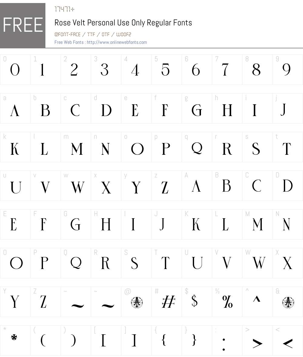 Rose Velt Personal Use Only Regular 1.0 Fonts Free Download ...