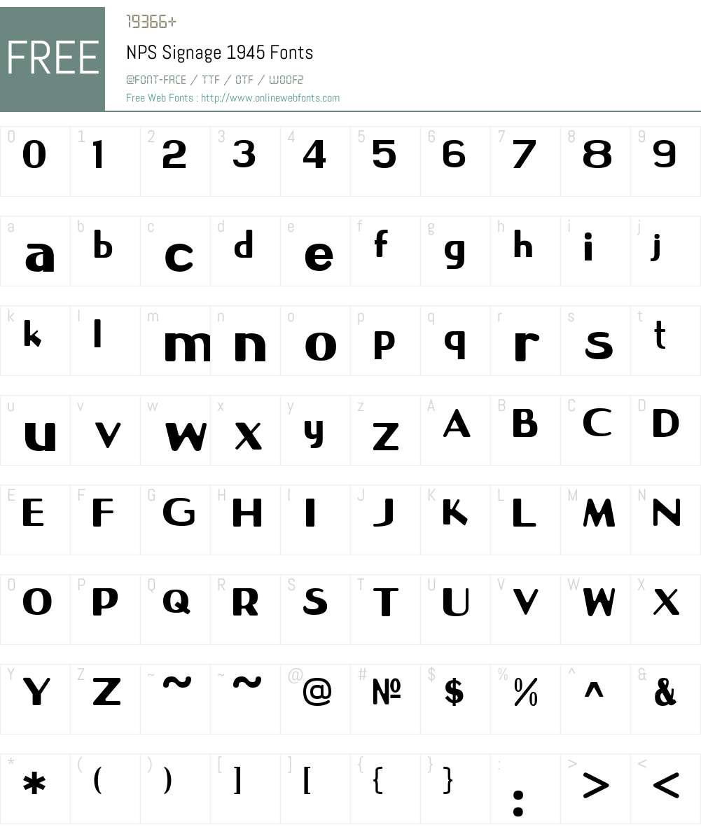 NPS Signage 1945 1.0 Fonts Free Download - OnlineWebFonts.COM