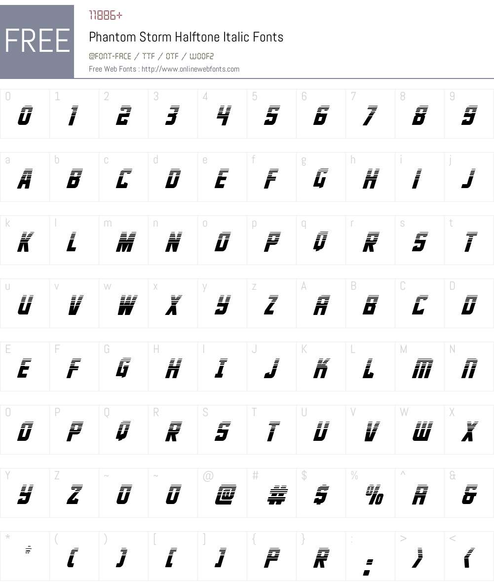 Phantom Storm Halftone Italic 1.0; 2023 Fonts Free Download ...