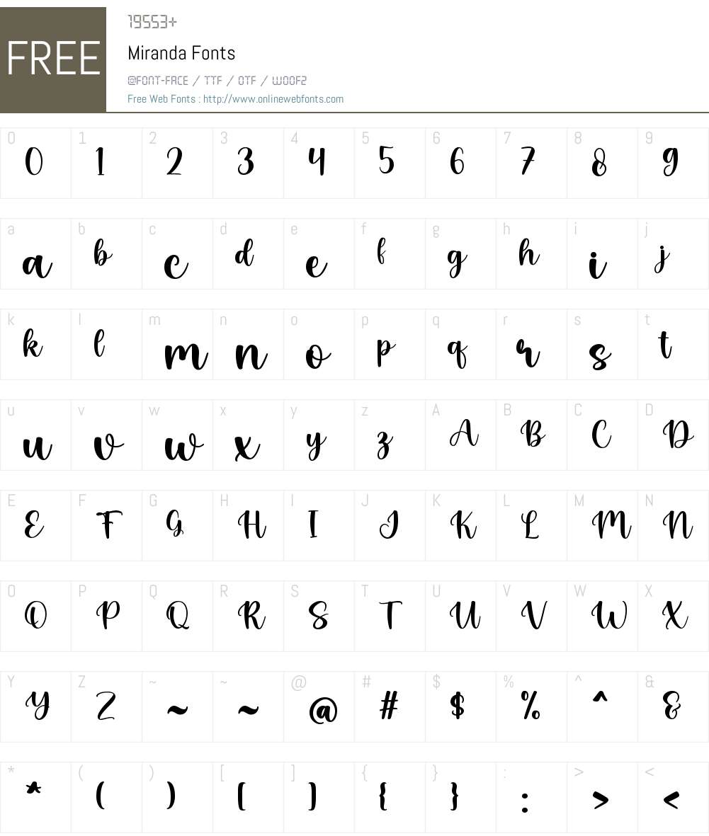 Miranda 1.002;Fontself Maker 3.5.7 Fonts Free Download - OnlineWebFonts.COM