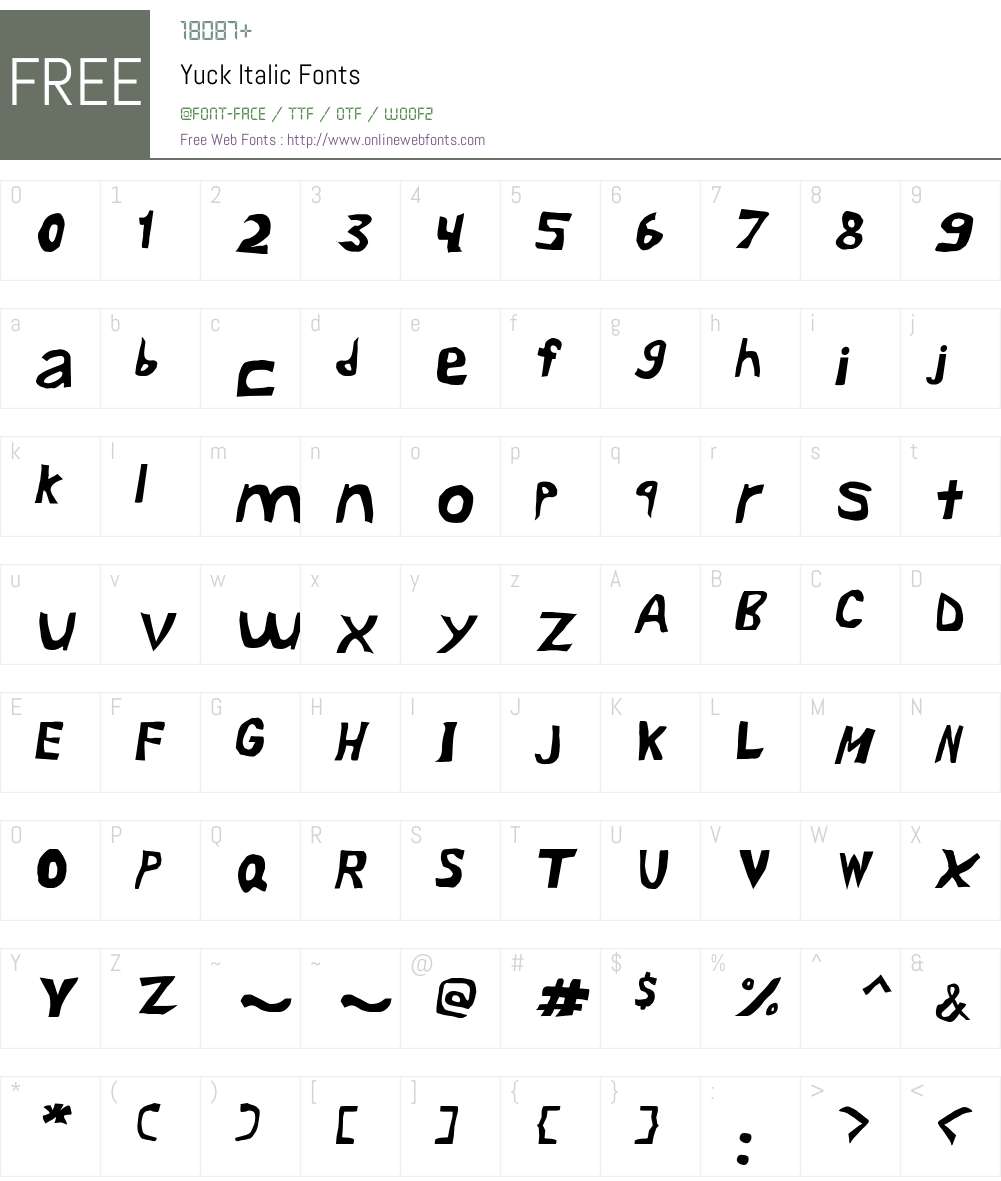 Yuck Italic Bleh Fonts Free Download - OnlineWebFonts.COM