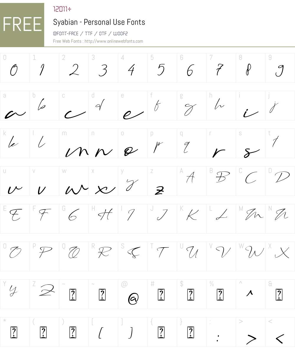 Syabian - Personal Use 1.00;July 7, 2021;FontCreator 11.5.0.2430 64-bit ...