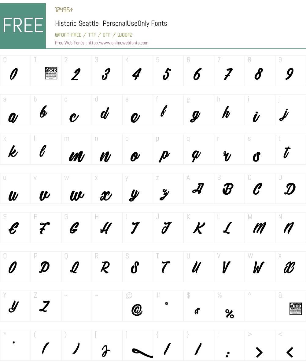 Historic Seattle_PersonalUseOnly 1.000 2020 initial release Fonts Free ...