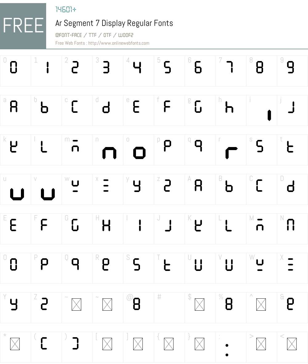 Ar Segment 7 Display 1.0 Fonts Free Download - OnlineWebFonts.COM