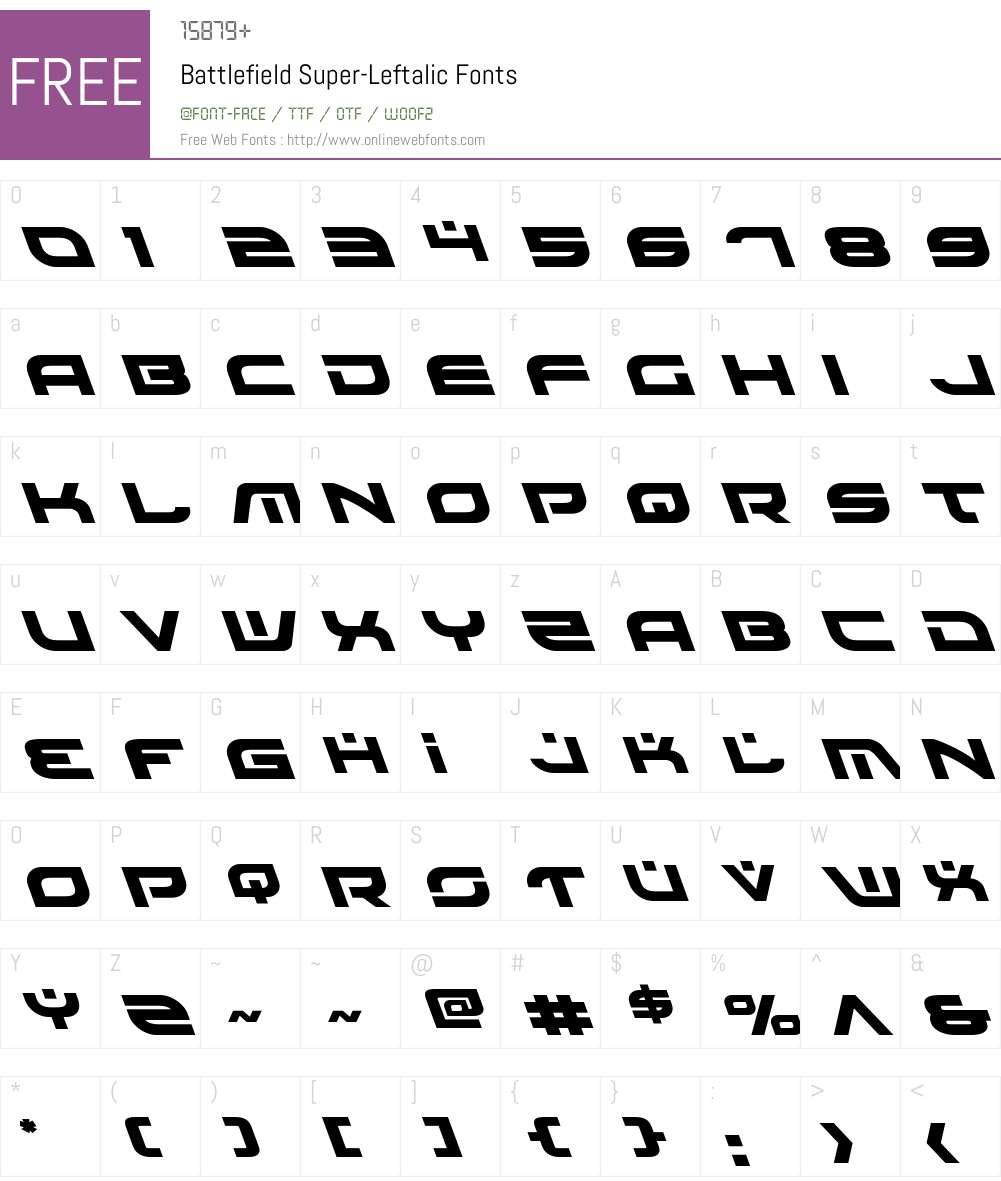 Battlefield Super-Leftalic 5.0; 2022 Fonts Free Download ...