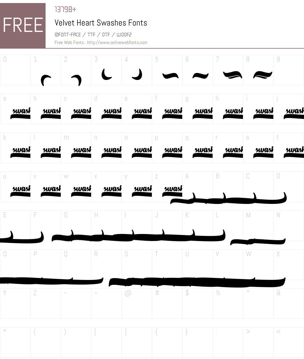Velvet Heart Swashes 1.000 Fonts Free Download - OnlineWebFonts.COM