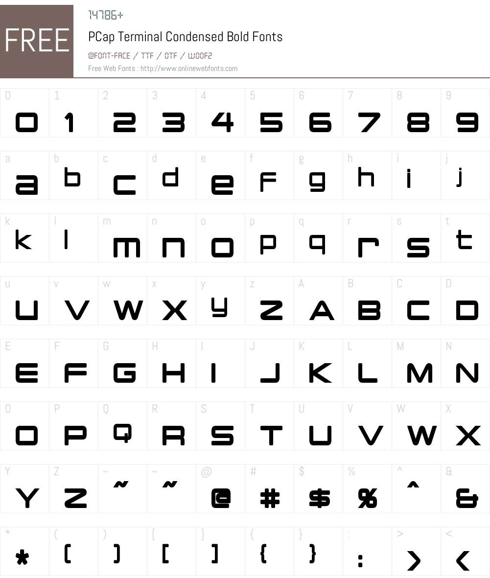 PCap Terminal Condensed Bold 1.00 March 3, 2016, initial release Fonts ...