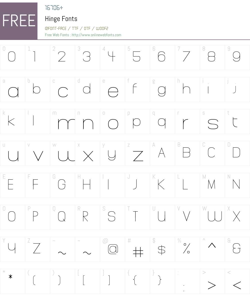 Hinge 1.00 October 19, 2013, initial release Fonts Free Download ...