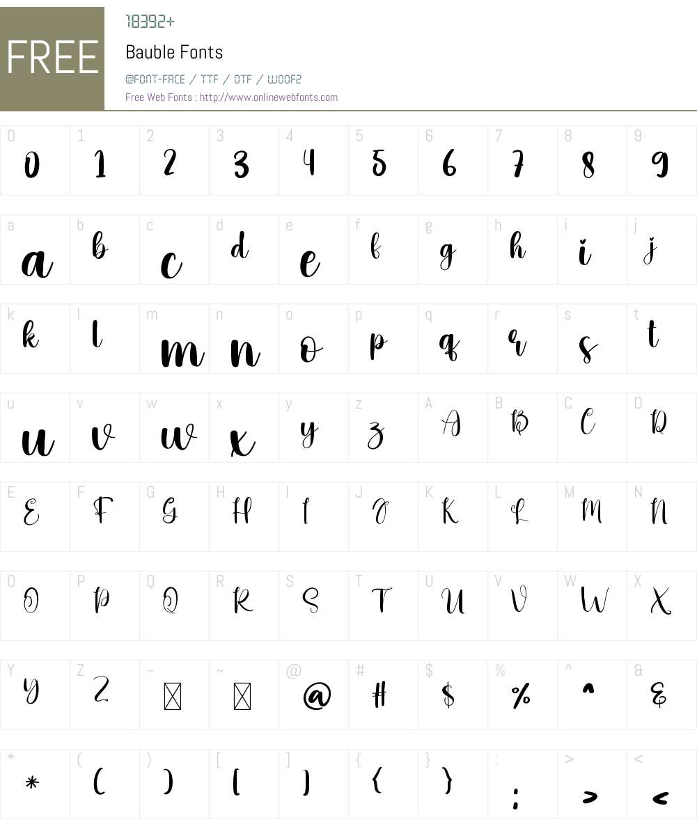 Bauble 1.001;Fontself Maker 3.5.8 Fonts Free Download - OnlineWebFonts.COM