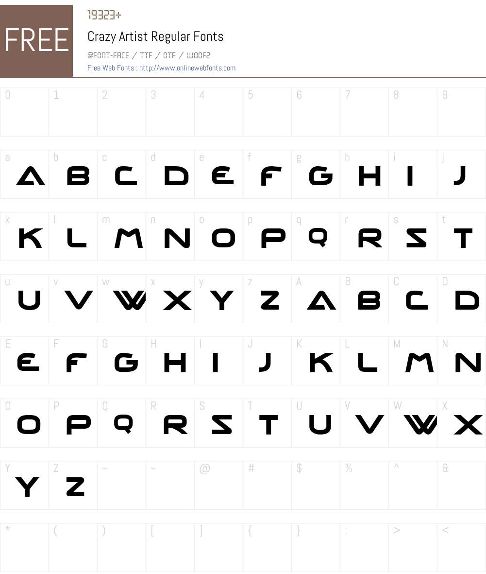 Crazy Artist 1.000 Fonts Free Download - OnlineWebFonts.COM