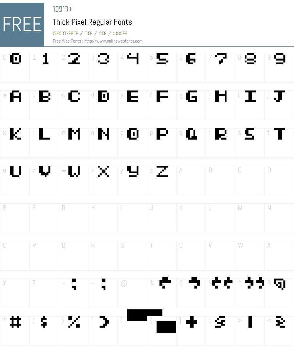 Thick Pixel Regular Versio0.1 Fonts Free Download - OnlineWebFonts.COM