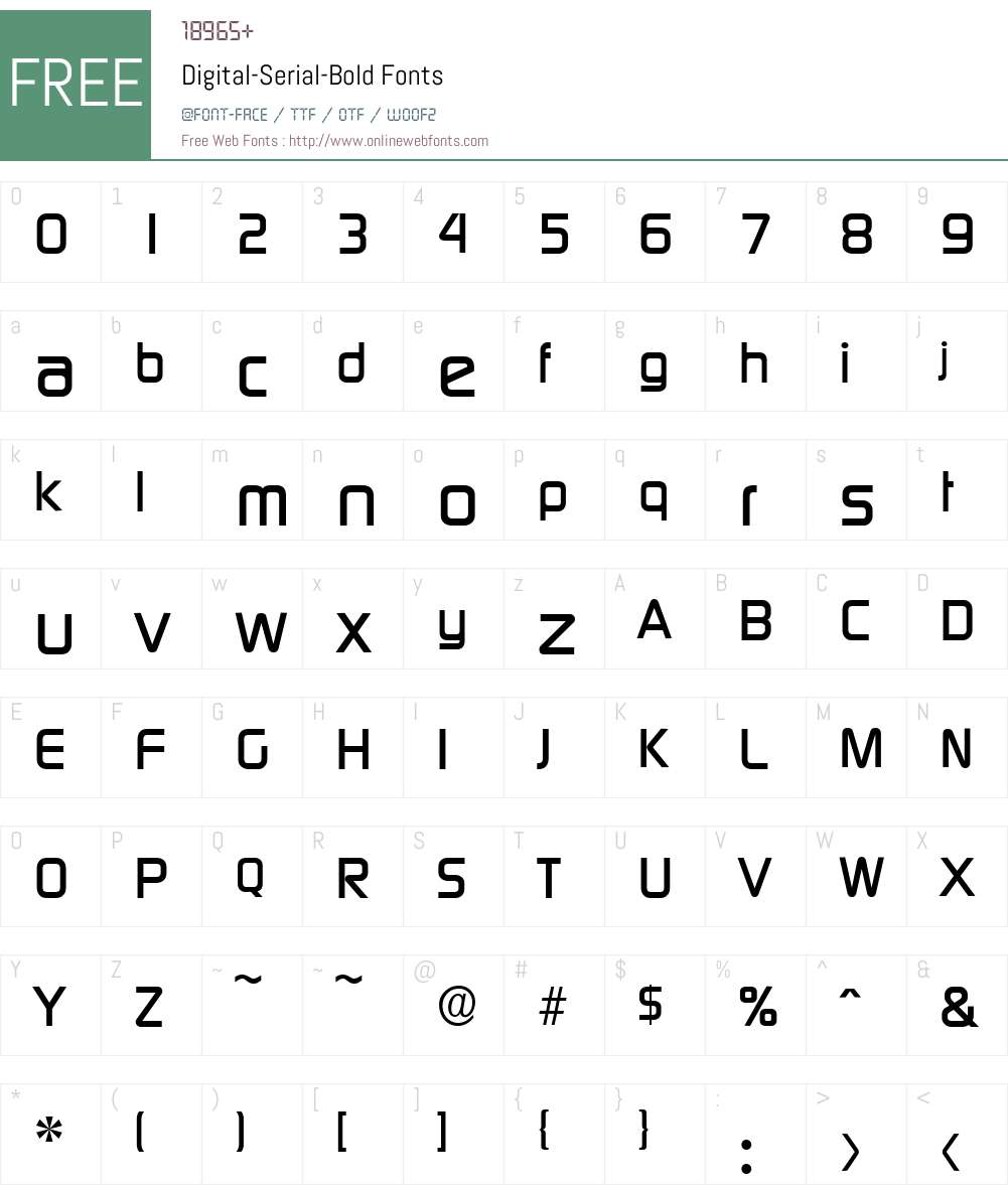 Digital-Serial 1.0 Mon Oct 21 21:40:48 1996 Fonts Free Download ...