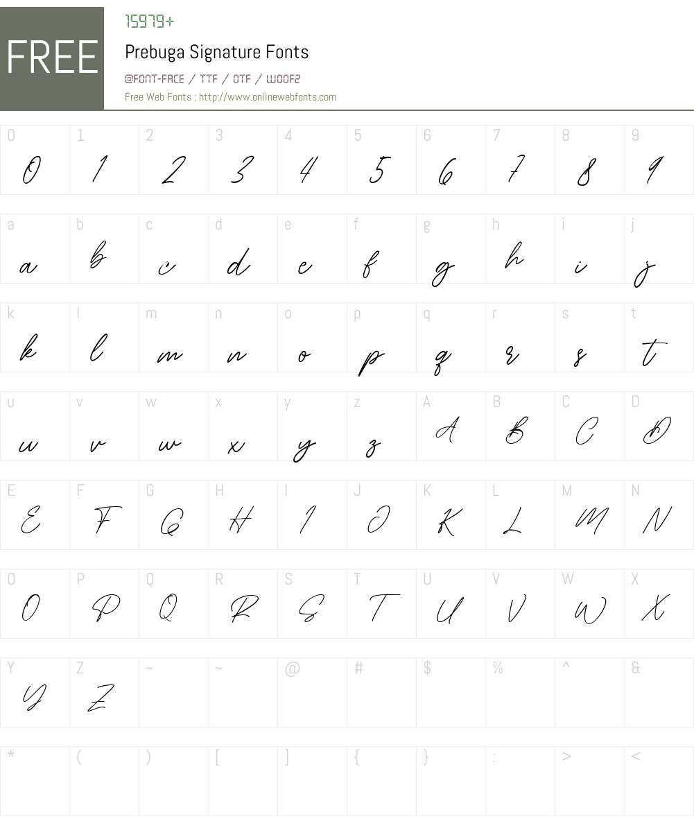 Prebuga Signature 1.000 Fonts Free Download - OnlineWebFonts.COM