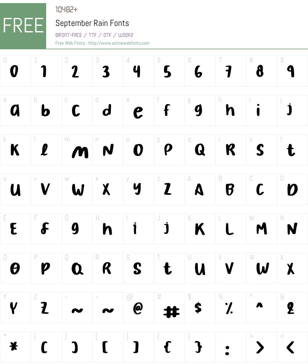 September Rain 1.00;April 28, 2022;FontCreator 11.5.0.2430 64-bit Fonts ...